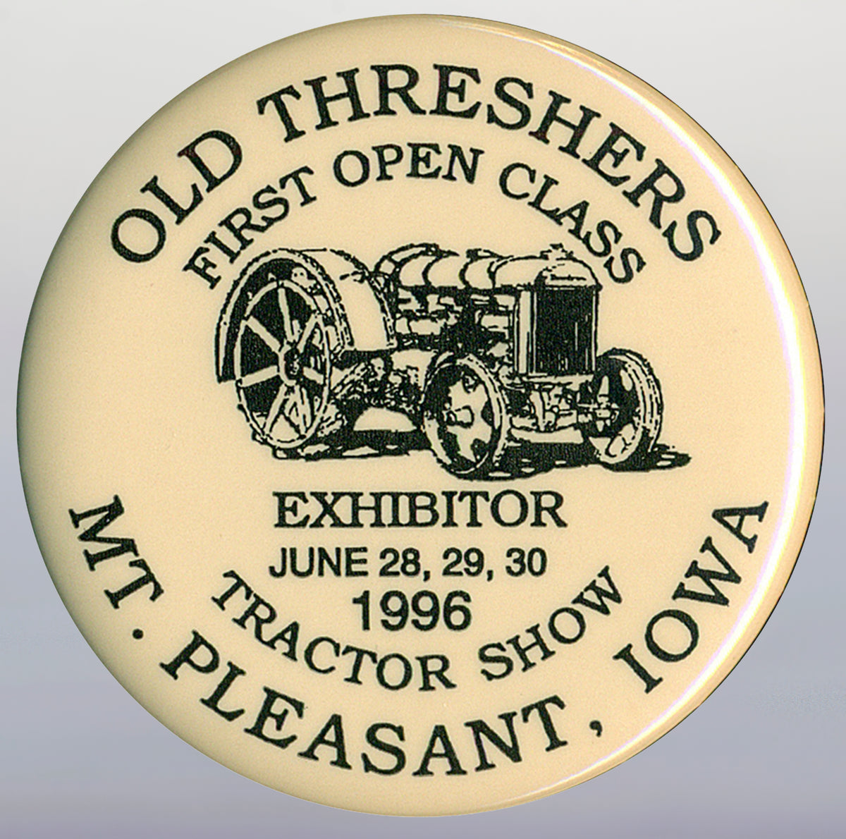 1996 Tractor First Open Class Button – Midwest Old Threshers