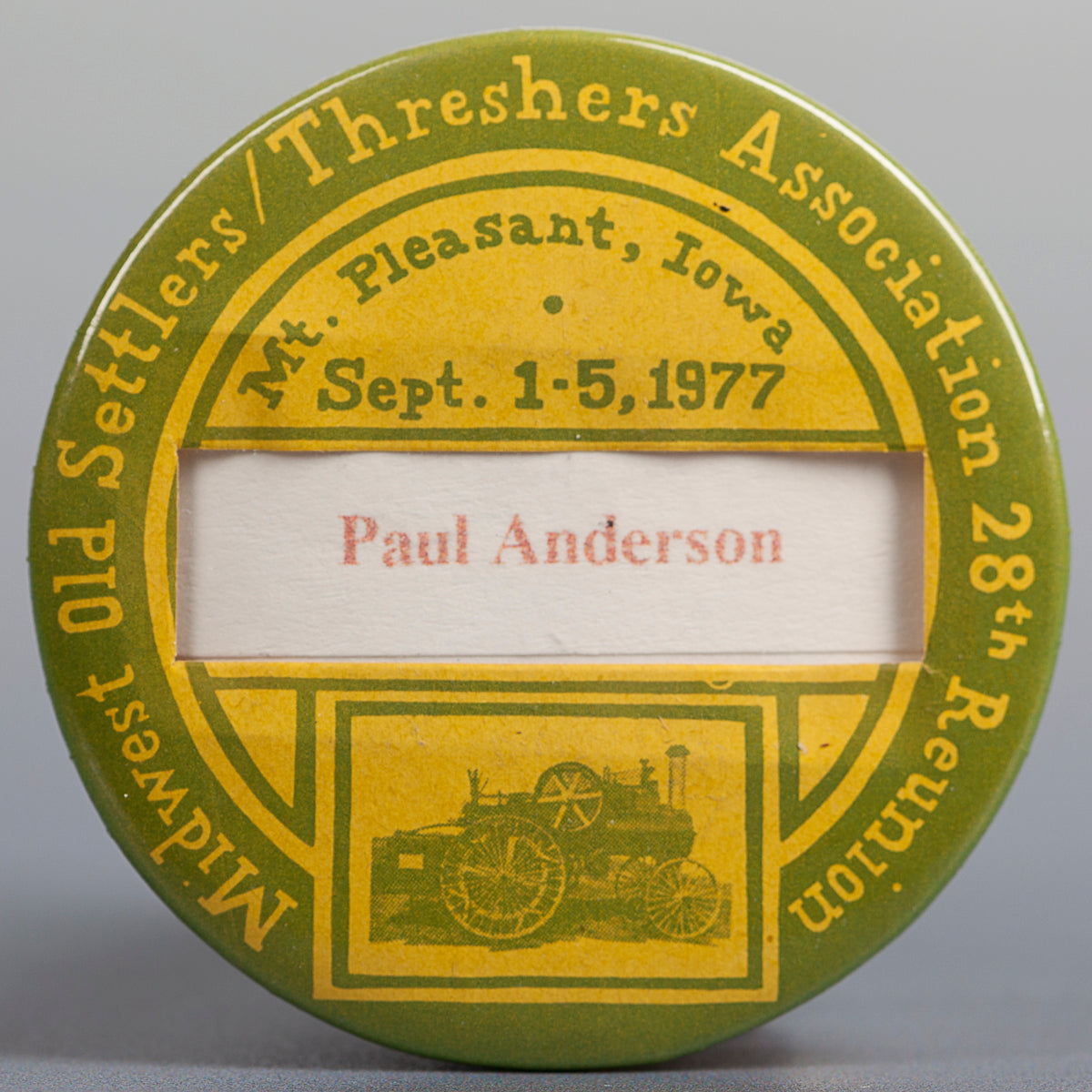1977 Souvenir Button – Midwest Old Threshers